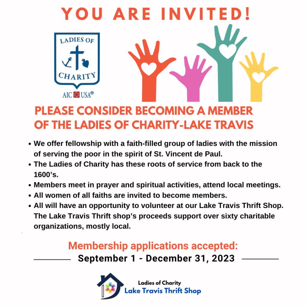 Membership Application – THE LADIES OF CHARITY – LAKE TRAVIS